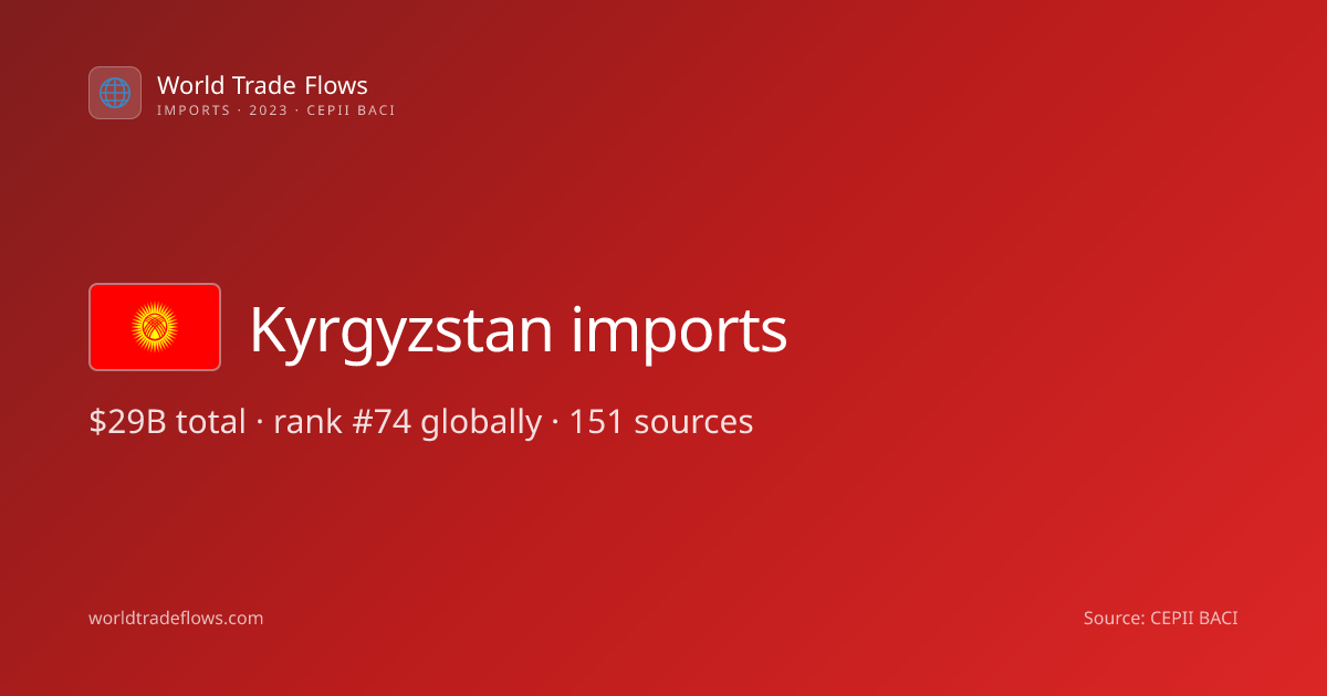Kyrgyzstan Imports 2023: $29.00B from 151 Countries | World Trade Flows